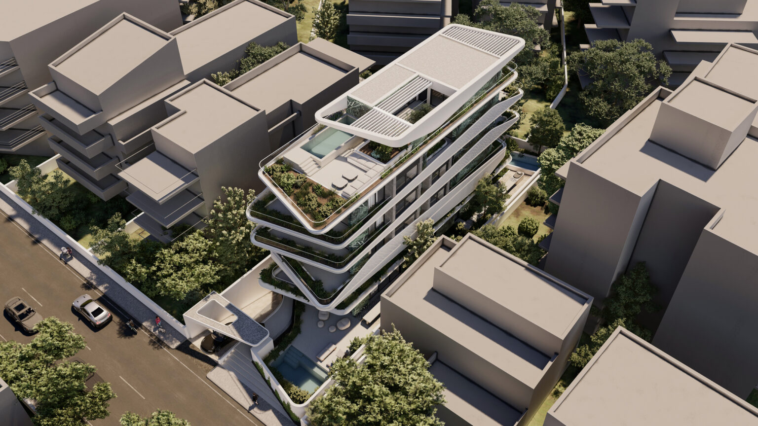 ΒΟΥΛΑ - ΝΕΟ ΠΕΝΤΑΩΡΟΦΟ ΚΤΙΡΙΟ ΚΑΤΟΙΚΙΩΝ - CIVIL PREMISES DESIGN